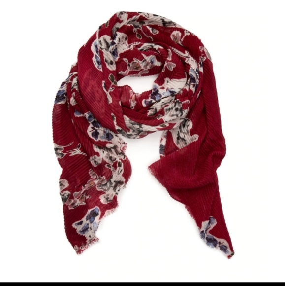 Cejon | Accessories | Cejon Pleated Floral Oblong Scarf | Poshmark